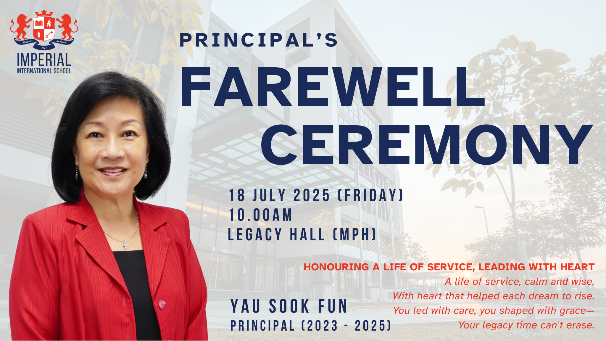 Principal’s Farewell Ceremony – Imperial International School